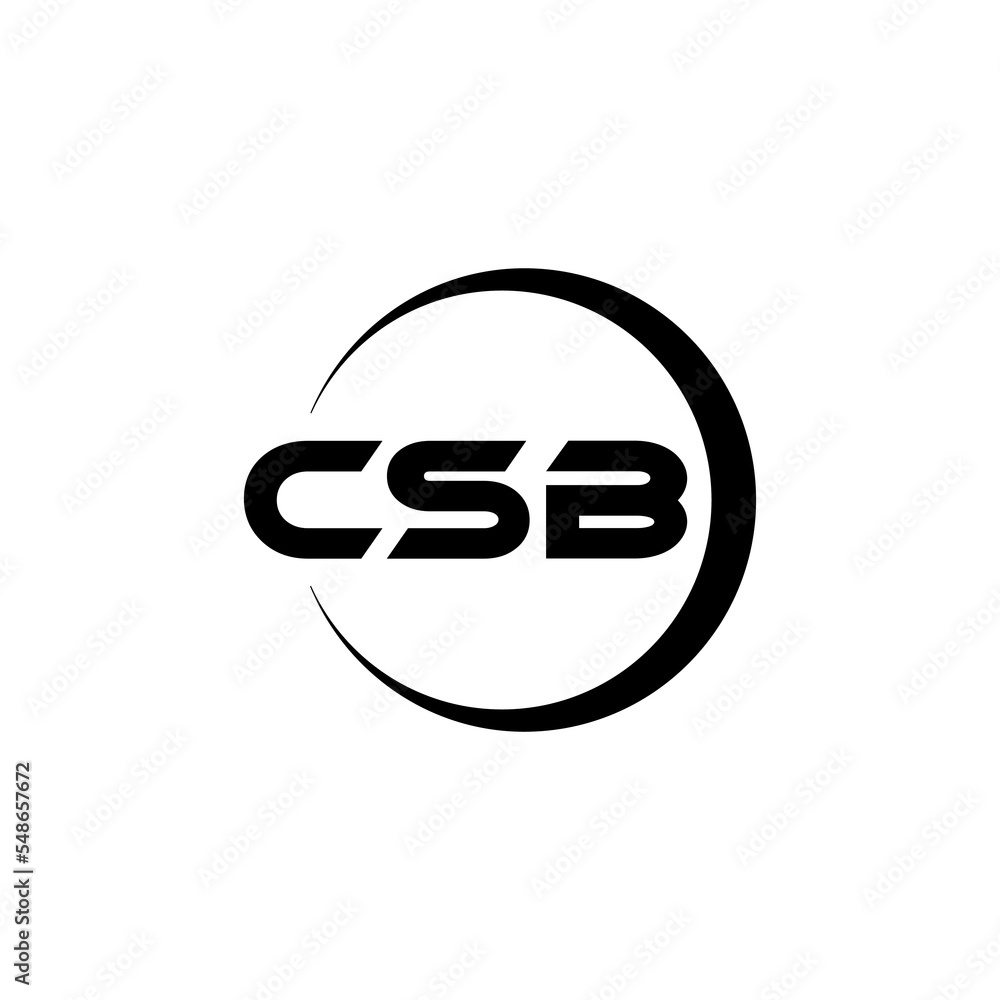 CSB letter logo design with white background in illustrator, cube logo ...