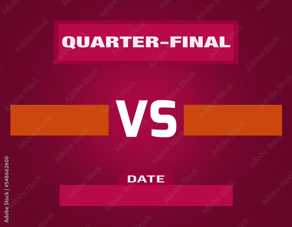 Soccer matchday template. Quarter-Final match template with lettering ...