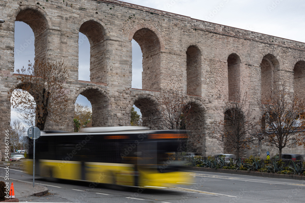 The Aqueduct of Valens. The Roman aqueduct in Istanbul. An ancient ...