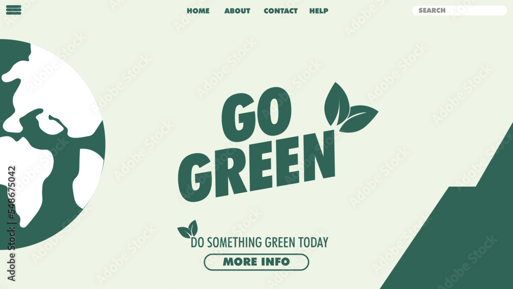 Go green landing page, go green banner design template, go green design ...