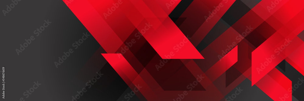 Abstract red and black banner. Background design for brochure, website ...