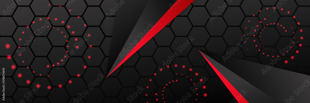 Abstract red and black banner. Background design for brochure, website ...