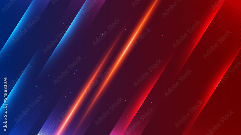 versus vs background with blue and red light, halftone, gradient color ...