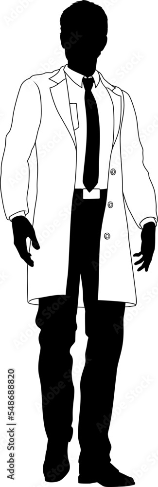 Scientist In Lab Coat Silhouette