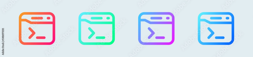 Terminal Line Icon In Gradient Colors Code Signs Vector Illustration Stock Vector Adobe Stock