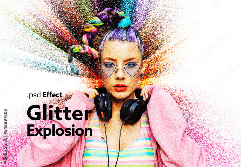 Glitter Explosion Effect Stock Template | Adobe Stock