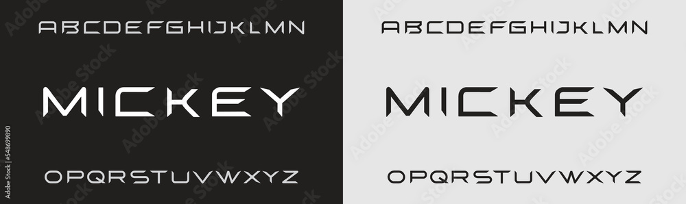 MICKEY minimal and tech alphabets font designs. professional vector ...