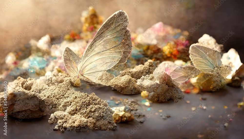 Science fantasy sand or gravel become butterflies of mythological ...