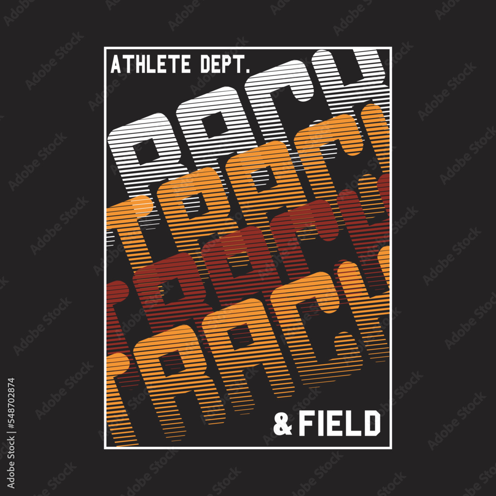 track and field design typography vector illustration for print Stock ...
