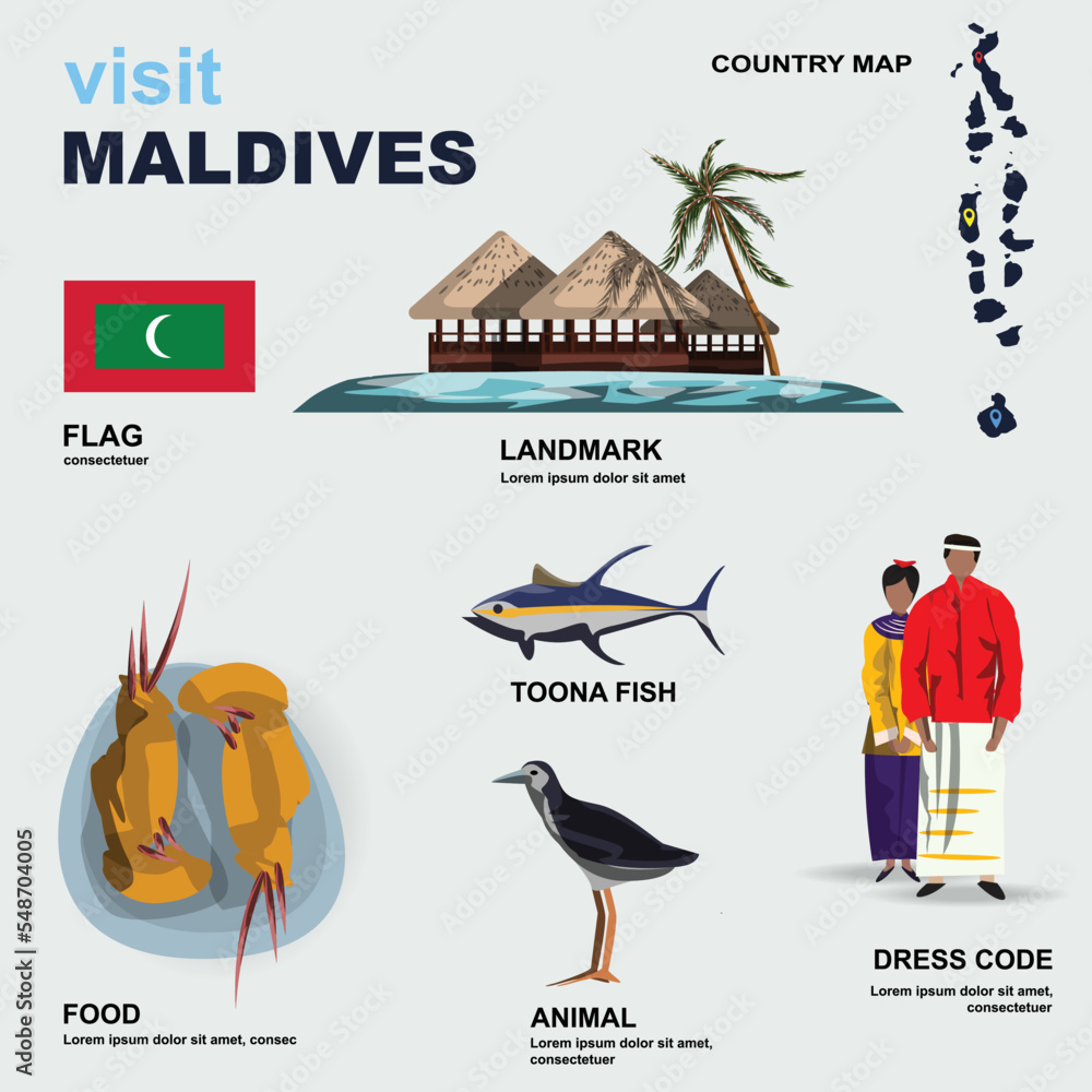 Maldives country detail vector illustration Stock Vector | Adobe Stock