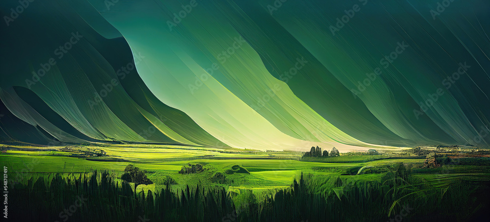 Abstract green lines as mountain landscape wallpaper design Stock ...