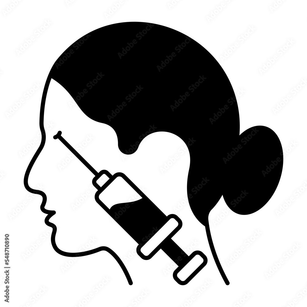 Botulinum toxin being injected in the human face concept, Botox for a ...