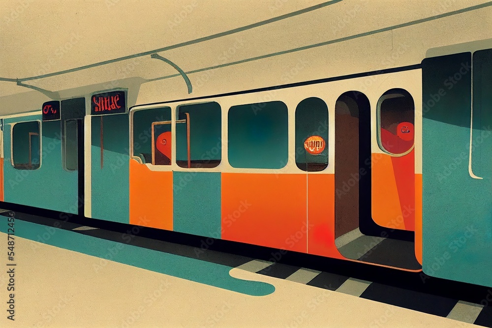 Minimalist Metro car subway texture background with vivid vintage style ...