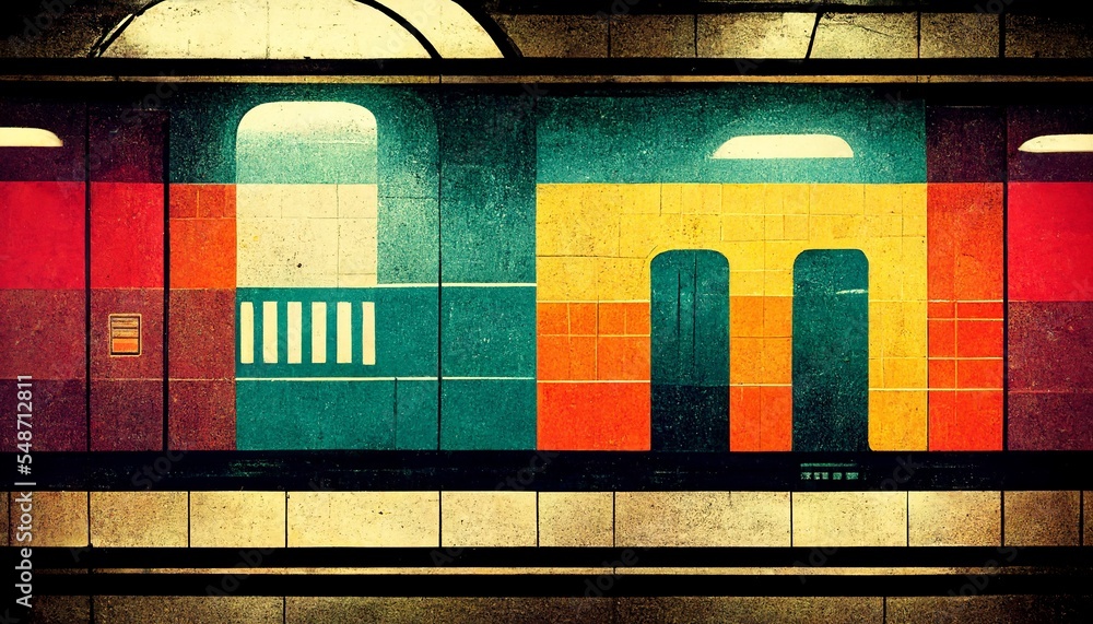 Subterranian texture metro car design subway illustration Stock ...