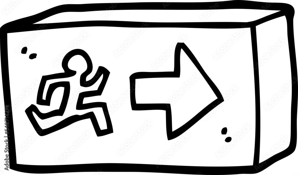 outline cartoon exit sign Stock Vector | Adobe Stock