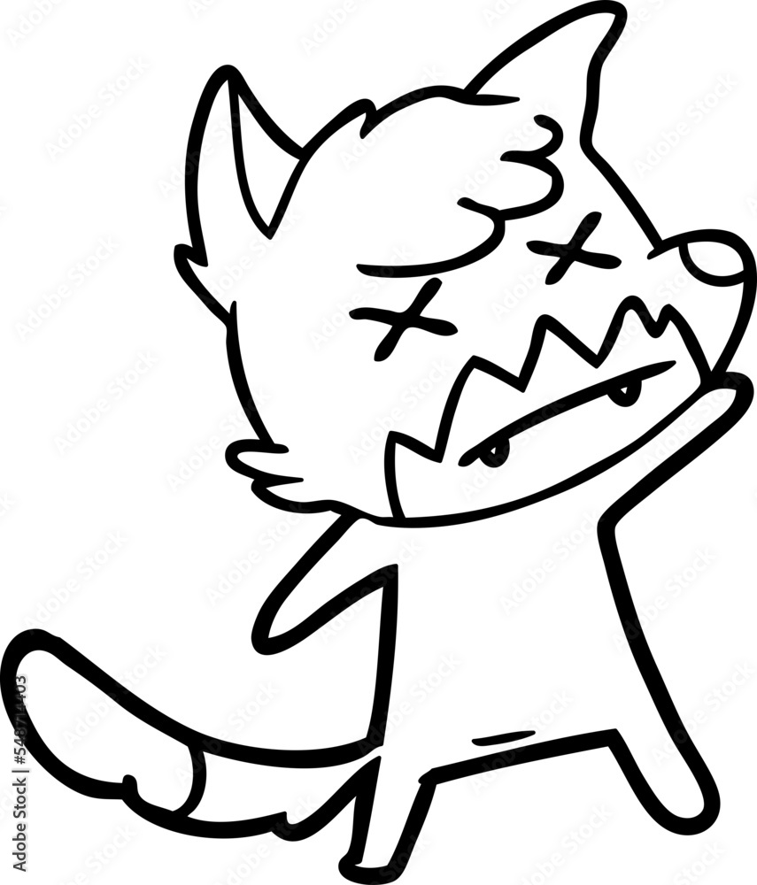 cartoon cross eyed fox Stock Vector | Adobe Stock