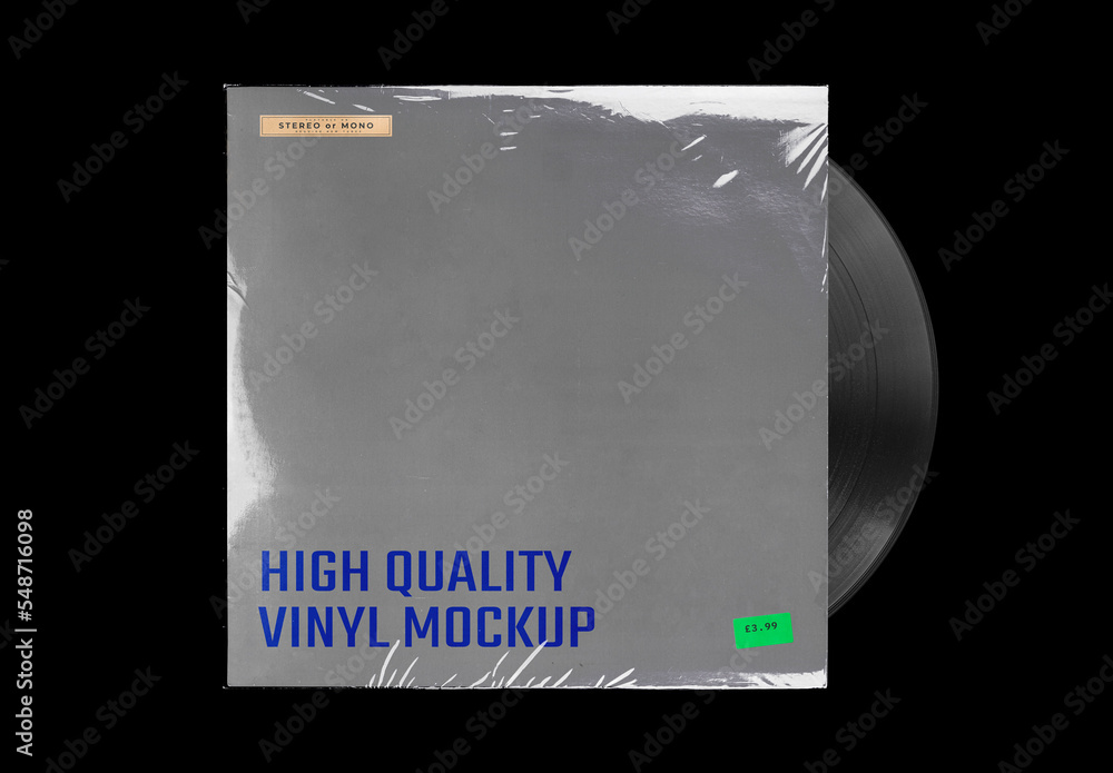 Vinyl Record Album EP Cover Texture Mockup Template Stock Template ...