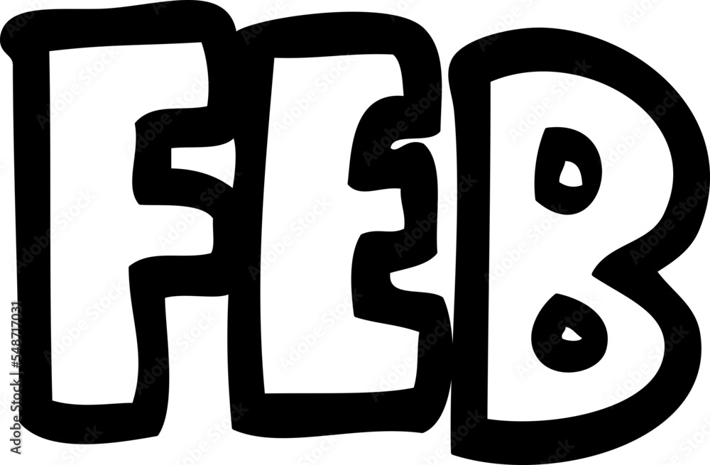 outline cartoon month of february Stock ベクター | Adobe Stock