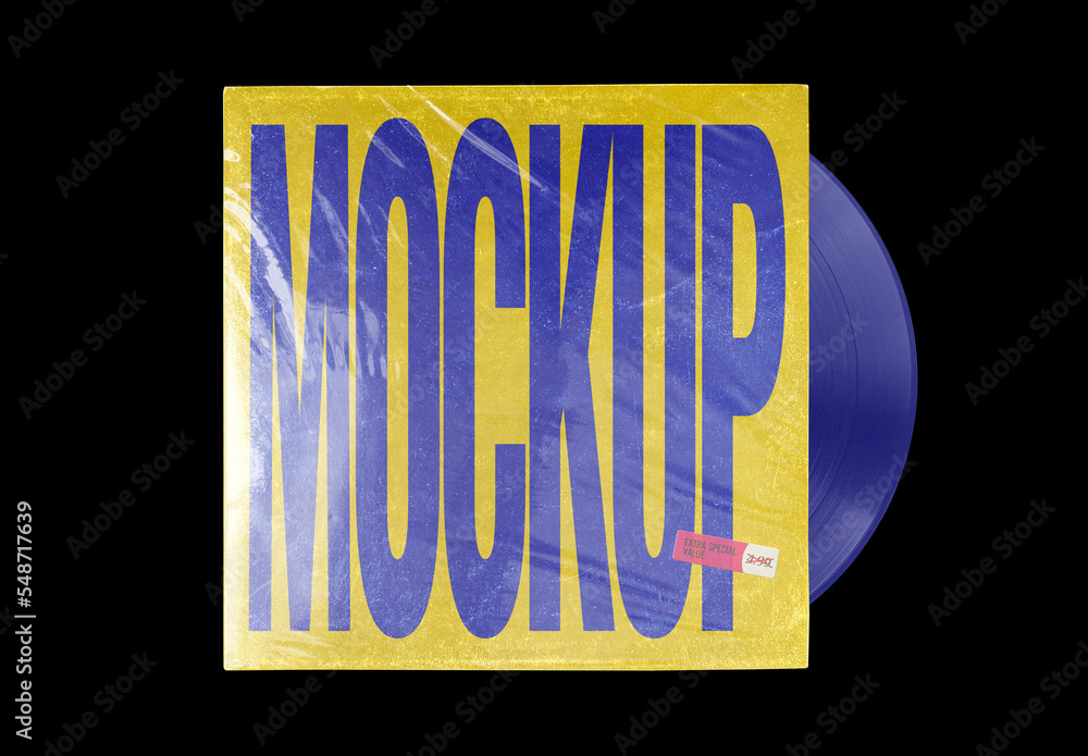 Vinyl Record Album EP Cover Texture Mockup Template Stock Template ...