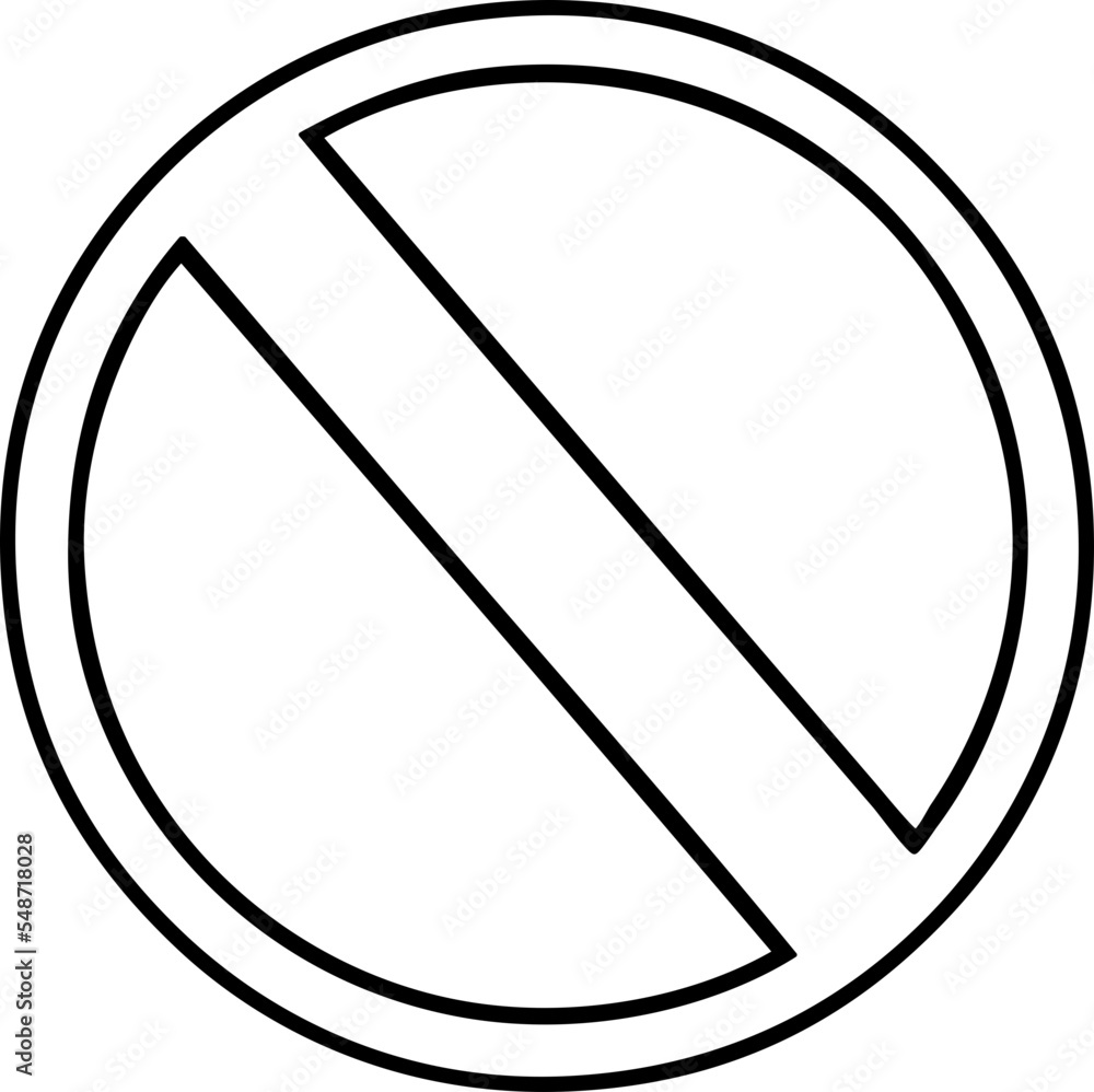 line drawing cartoon of a no entry sign Stock Vector | Adobe Stock