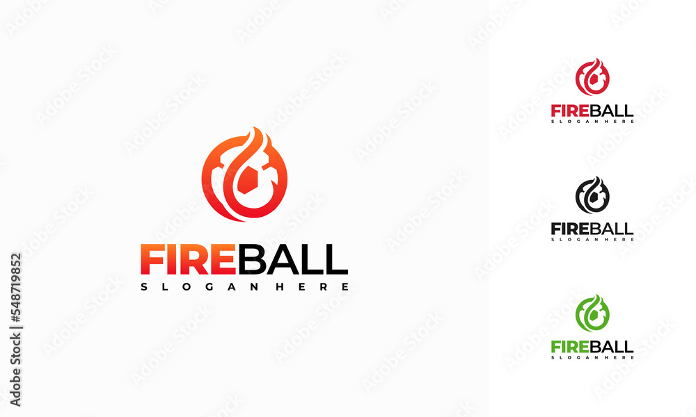 Modern Fire Ball logo designs concept, Football Logo designs template Stock Vector | Adobe Stock