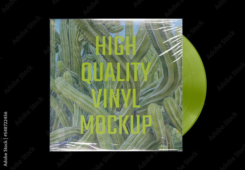 Vinyl Record Album EP Cover Texture Mockup Template Stock Template ...