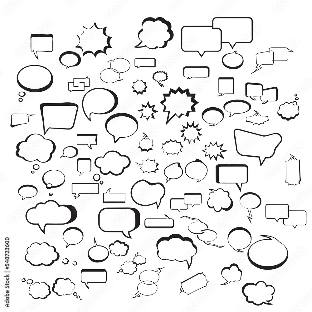 Vector set of comic bubbles and elements Stock Vector | Adobe Stock