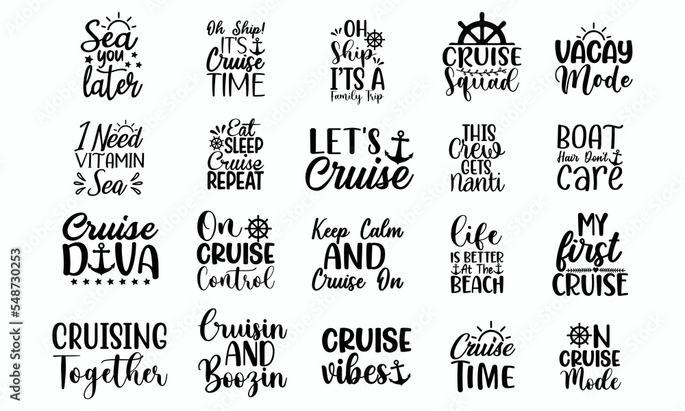 Cruise Quotes SVG Designs Bundle,Cruise SVG cut files bundle,Quote ...