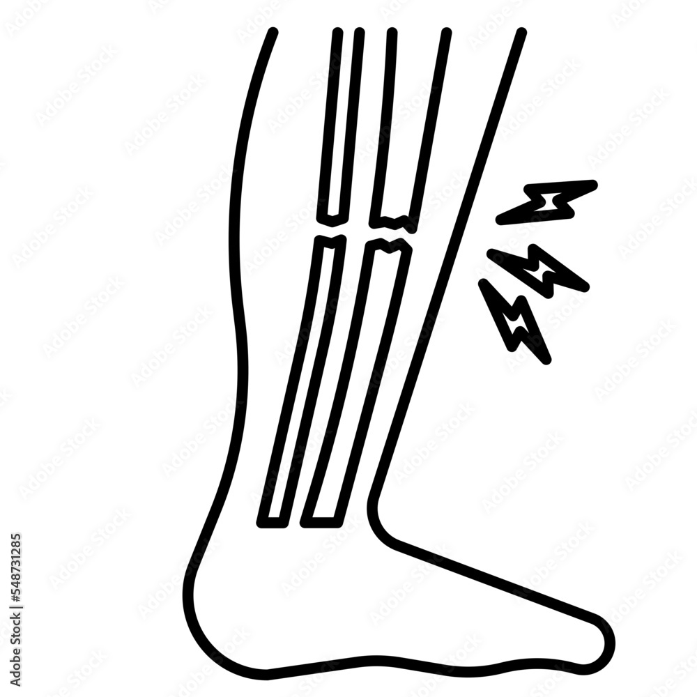 broken leg icon Stock Vector | Adobe Stock