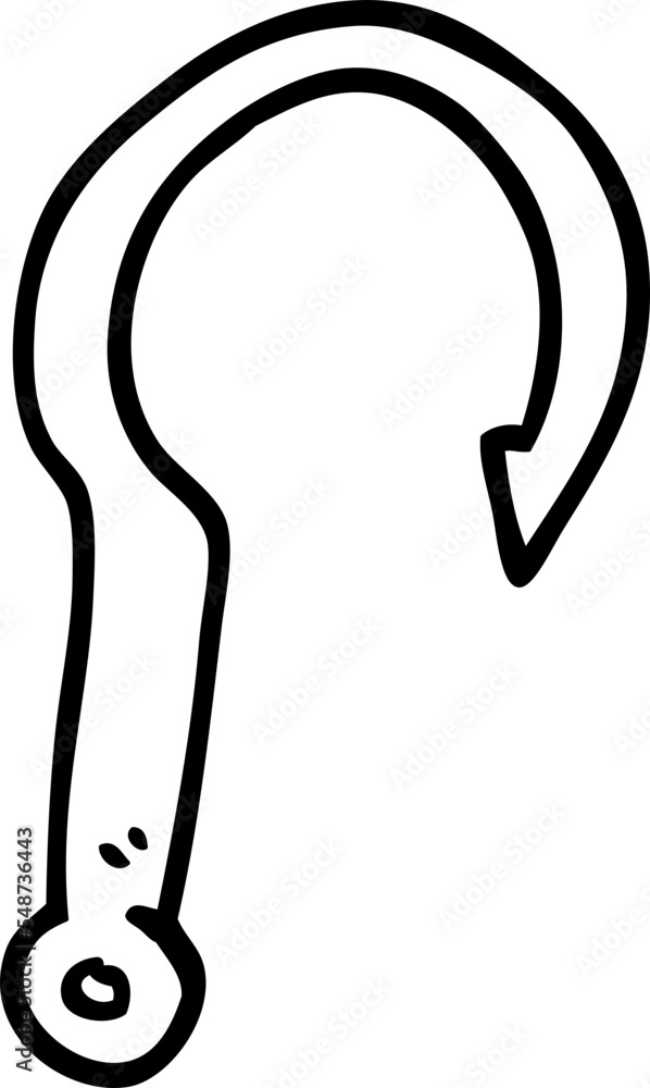 outline cartoon fish hook Stock Vector | Adobe Stock