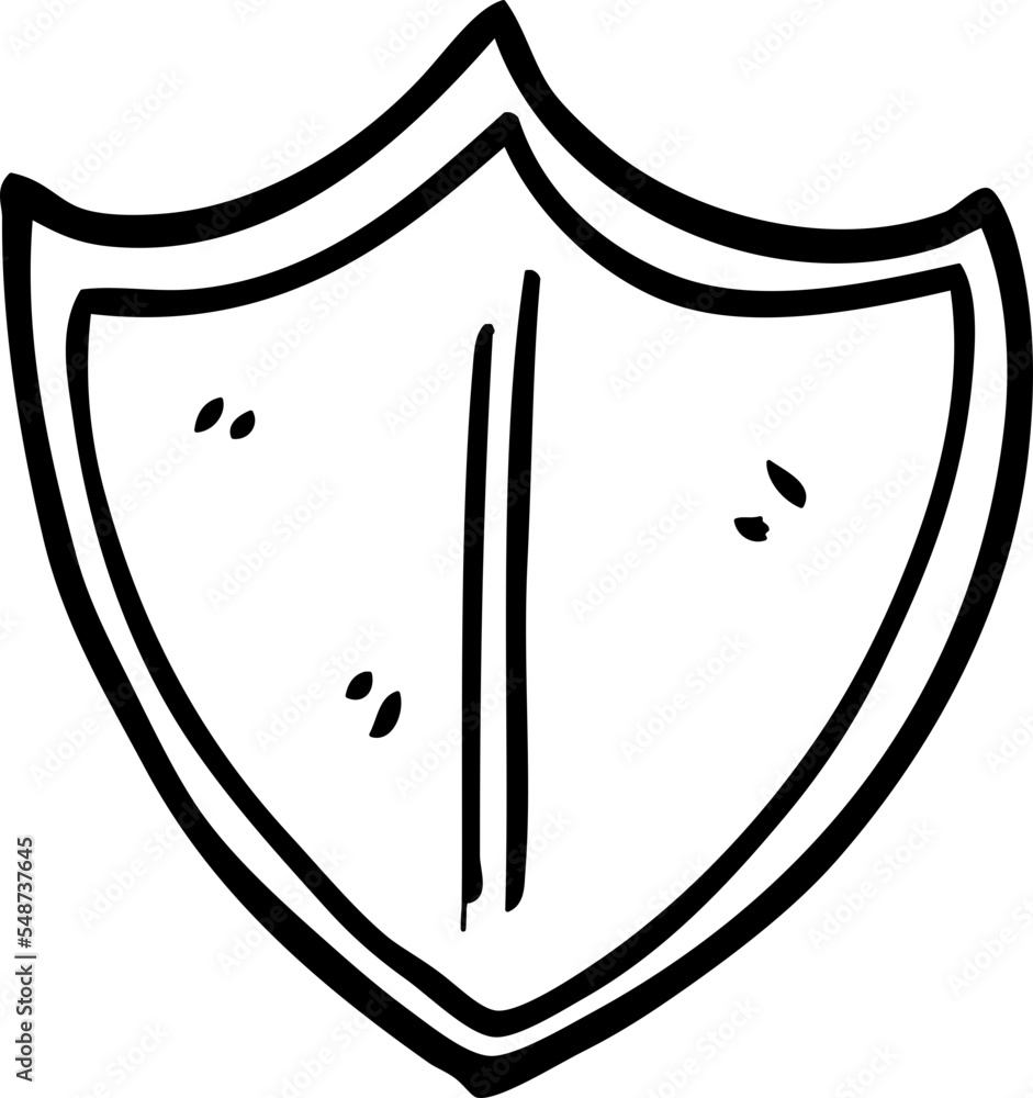 outline cartoon old shield Stock Vector | Adobe Stock