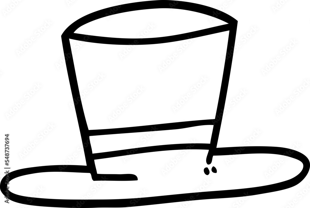 outline cartoon top hat Stock Vector | Adobe Stock
