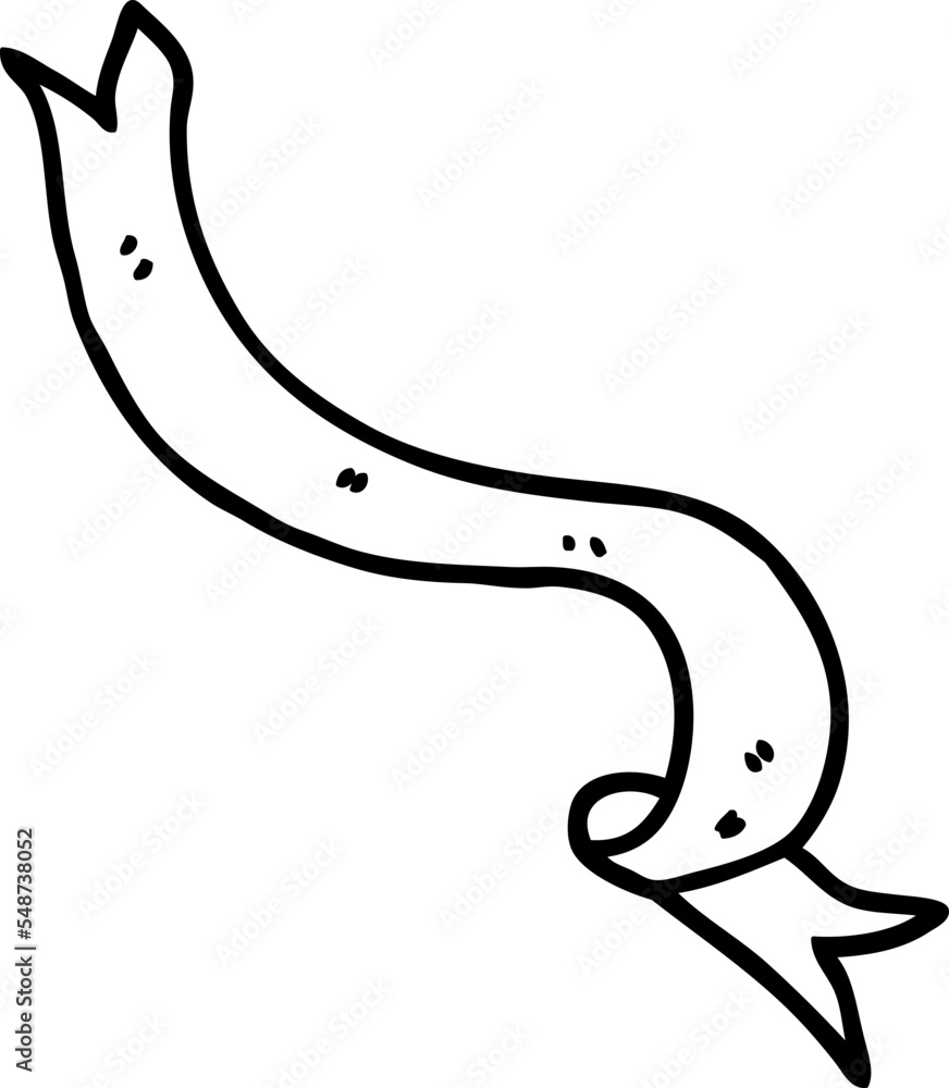 outline cartoon banner blowing in wind Stock Vector | Adobe Stock