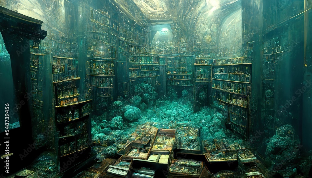 Ilustração do Stock: fantasy underwater deep ocean mysterious antiquity ...