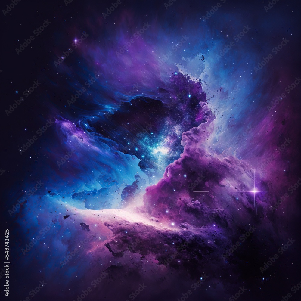 Fictional milky way galaxy background. generative ai Stock Illustration ...