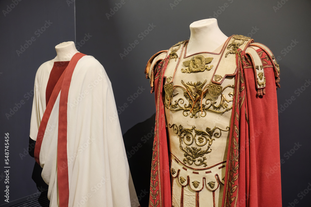 ISTANBUL, TURKEY, NOVEMBER 8, 2022: Costumes used on movie Spartacus ...