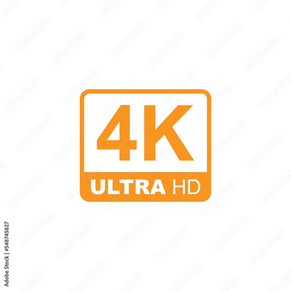 eps10 orange vector 4K Ultra or UHD 2160p icon isolated on white ...