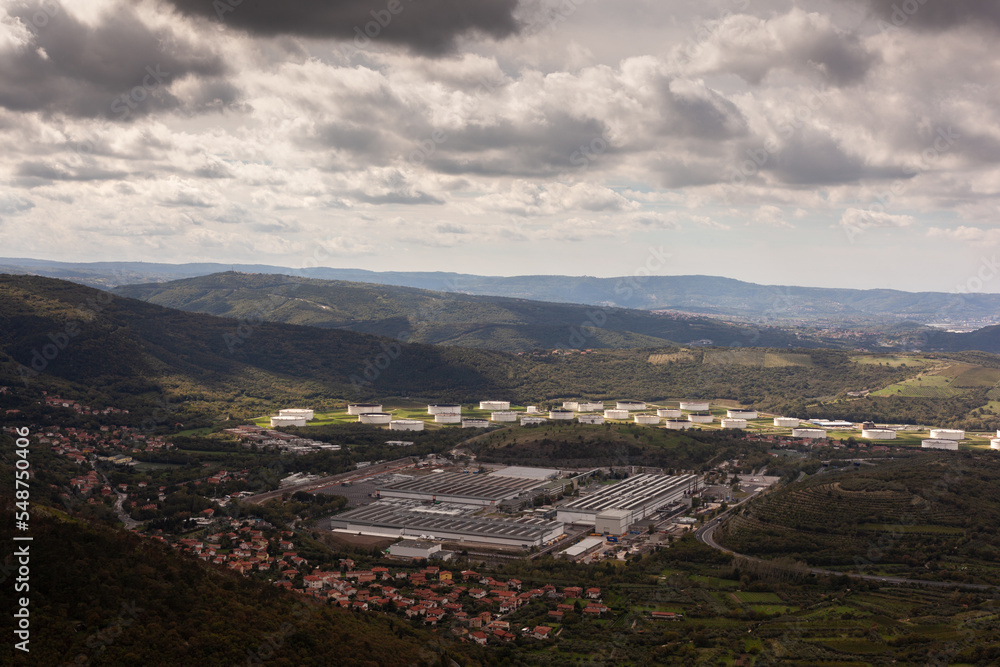 Oil tankers docked at the Siot marine terminal in the Port of Trieste ...