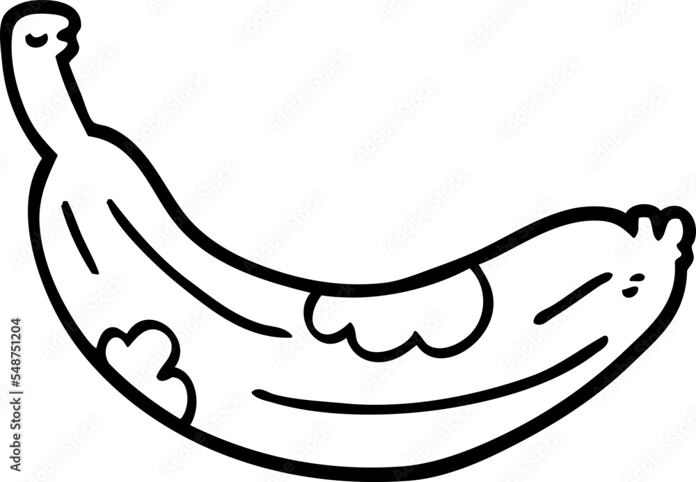 outline cartoon rotten banana Stock Vector | Adobe Stock
