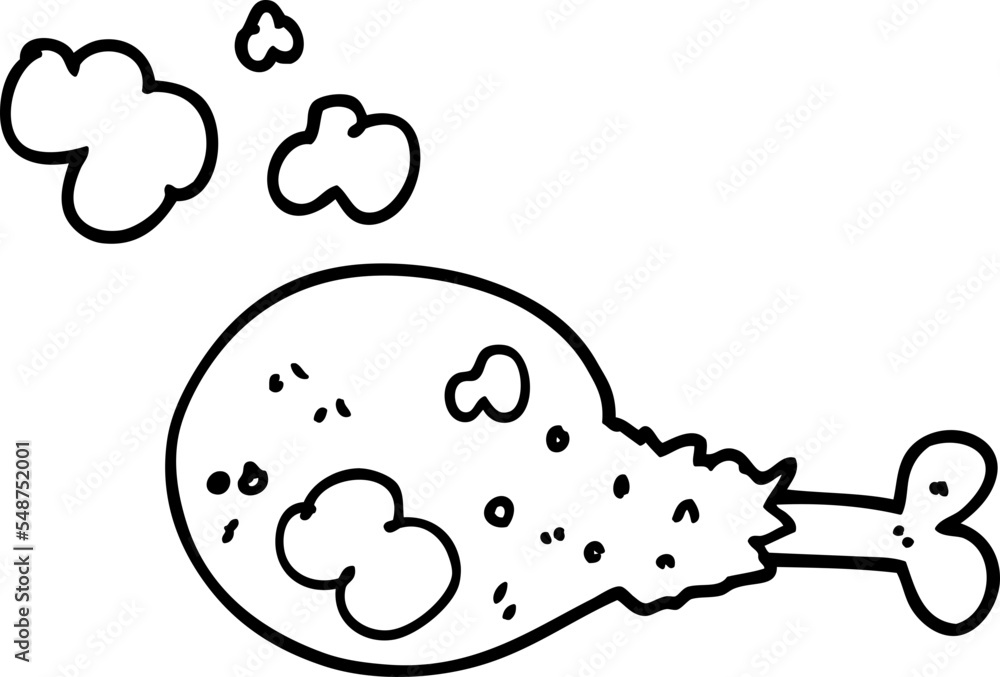 cartoon cooked chicken leg Stock Vector | Adobe Stock