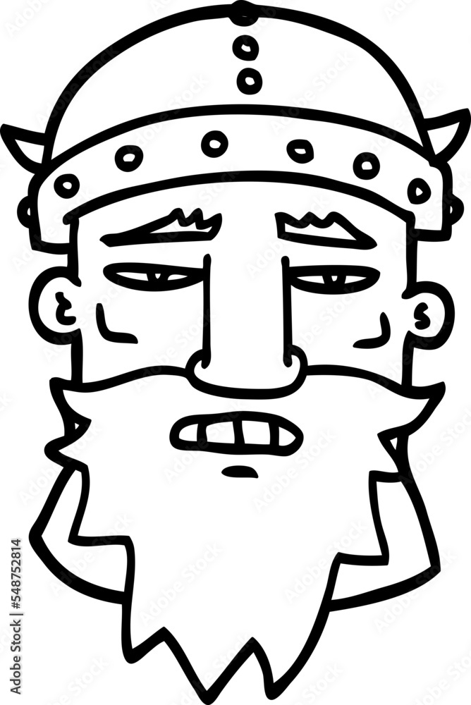 outline cartoon viking face Stock Vector | Adobe Stock