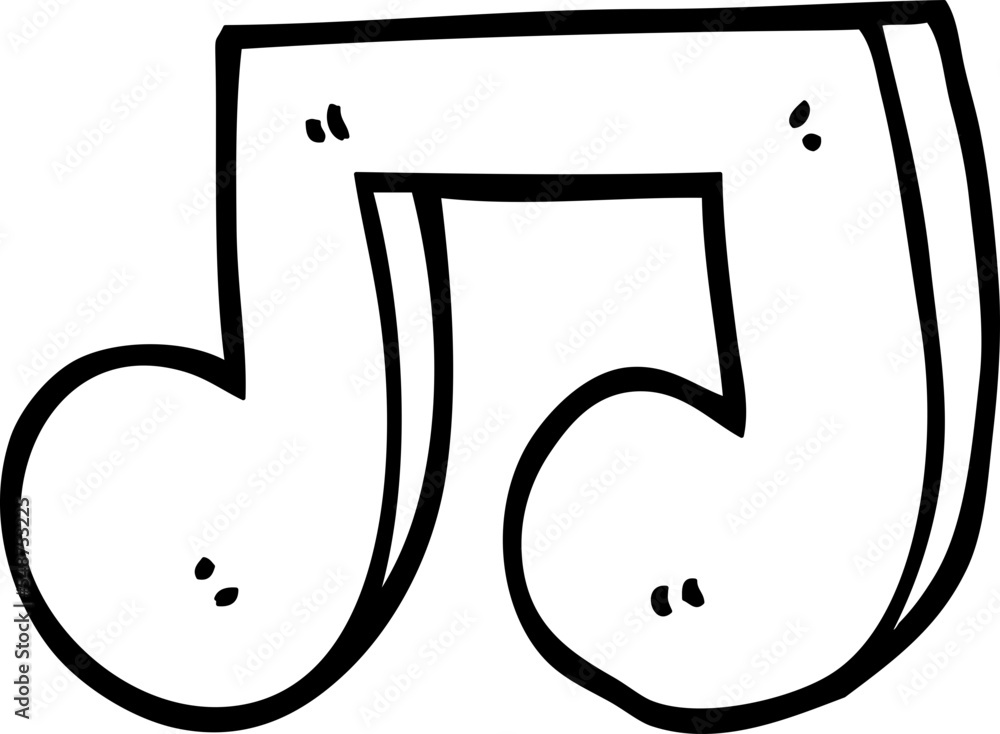 outline cartoon musical notes Stock Vector | Adobe Stock