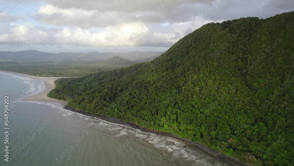 Forested Mountain Landscape In Cape Tribulation On The Coral Sea Coast ...