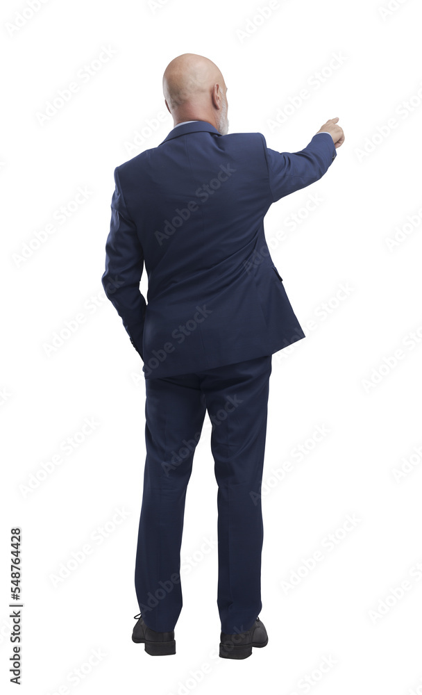 Corporate businessman standing back view PNG file no background Stock ...