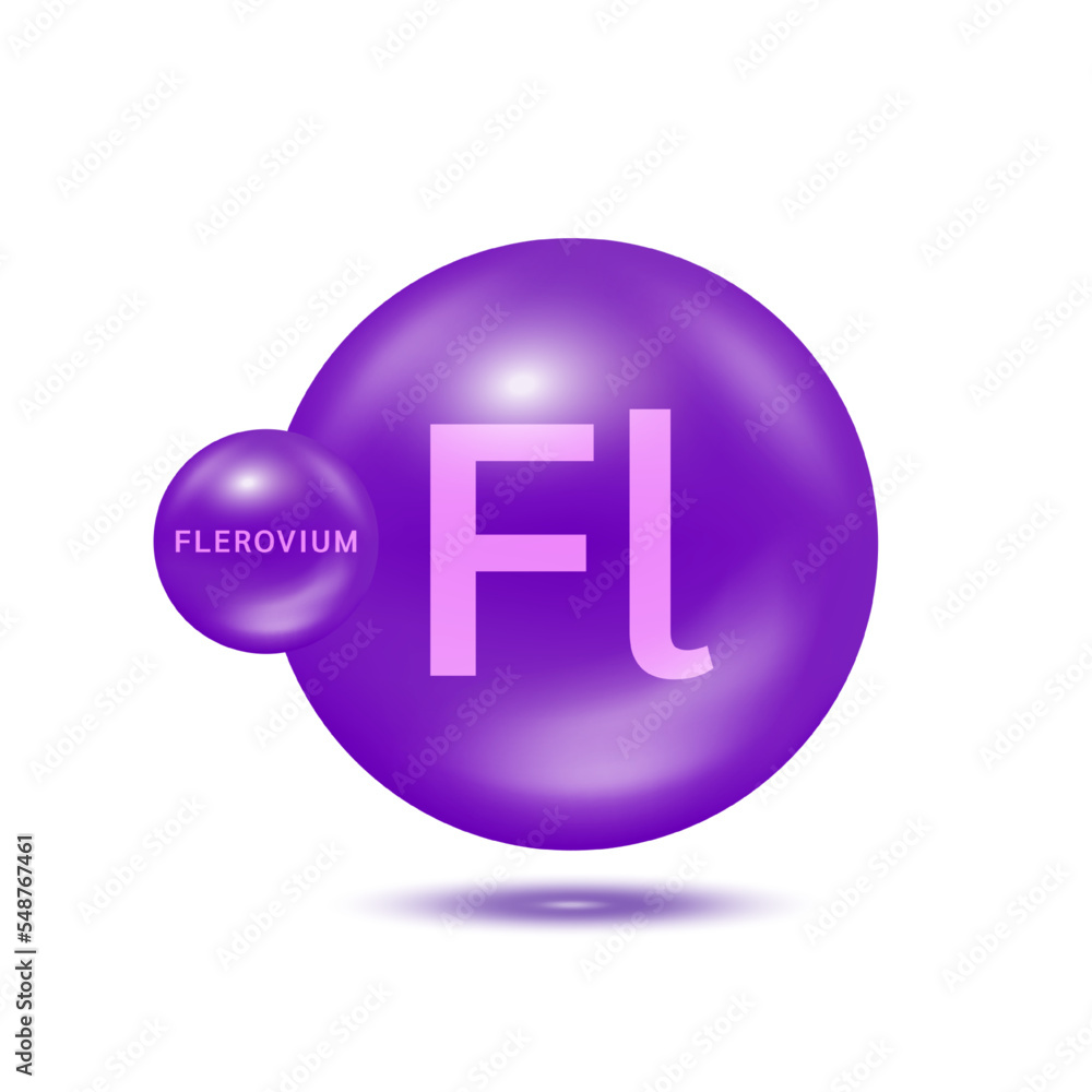 Vecteur Stock Flerovium molecule models purple. Ecology and ...