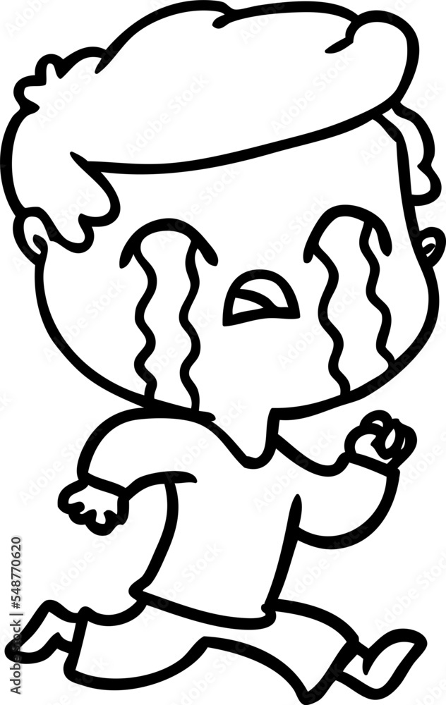 cartoon man crying Stock Vector | Adobe Stock