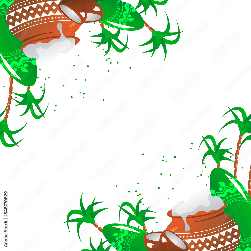 Happy Indian Pongal, cartoon illustration Stock Illustration | Adobe Stock