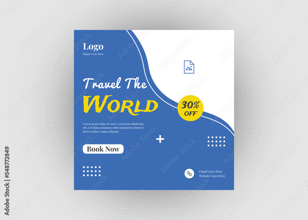 Explore and travel template social media post promotion design. poster ...