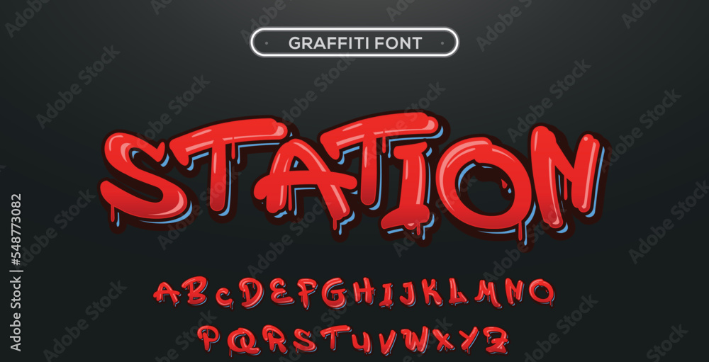 STATION Graffiti Font, text effect, editable spray and street text ...