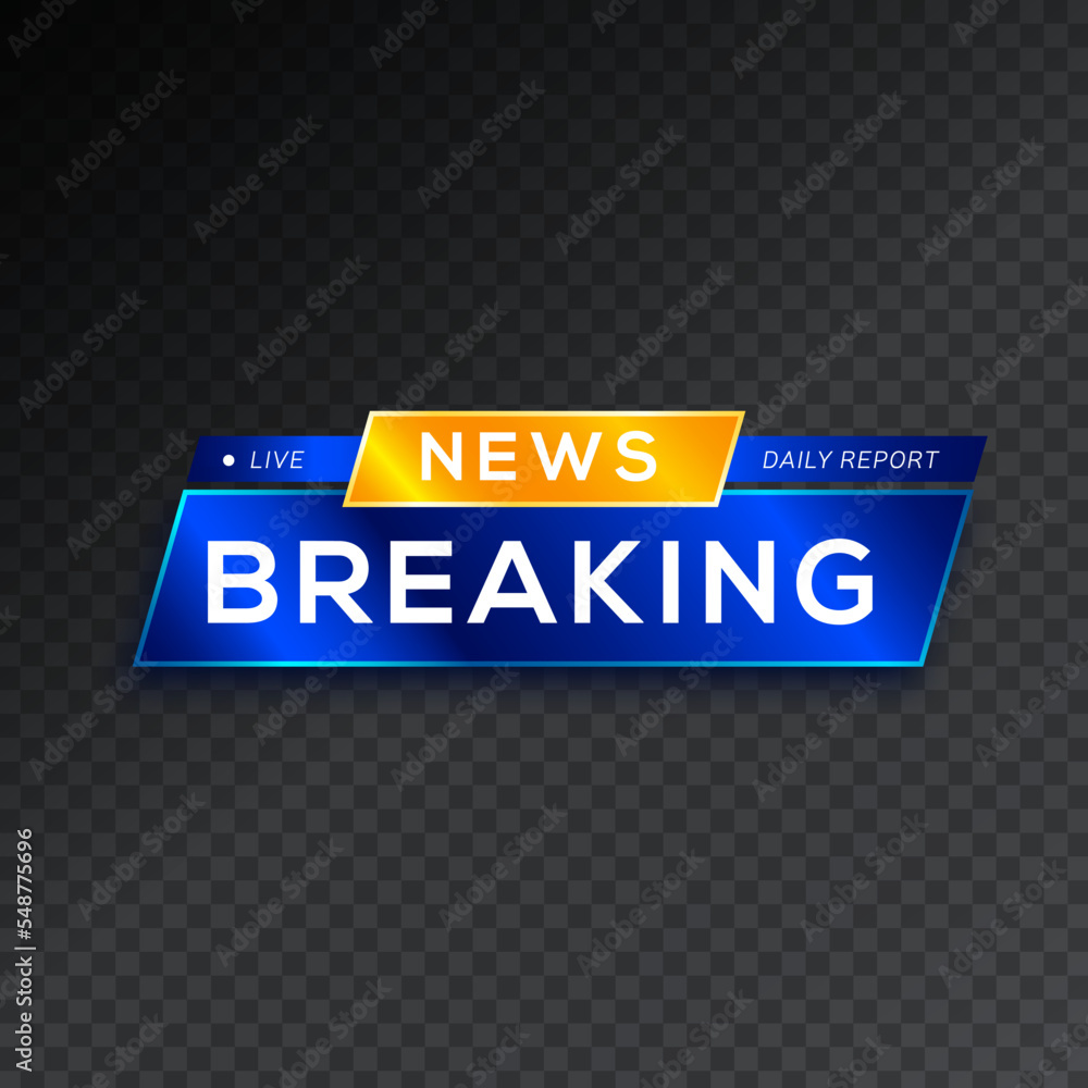 Stock vector illustration logo breaking news live banner. Breaking news ...